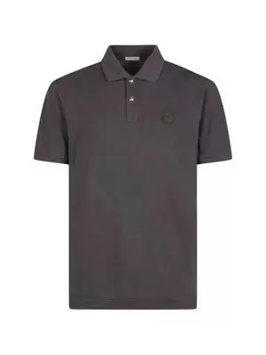 Moncler Logo-patch Cotton Polo Shirt - Grey