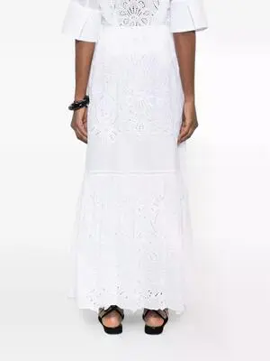ERMANNO FIRENZE Drawstring Eyelet Skirt