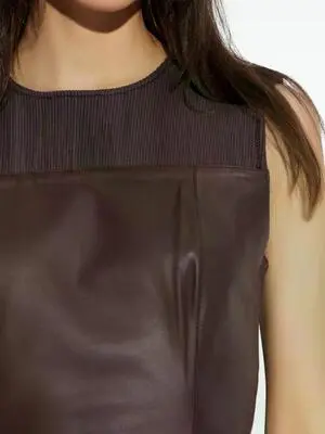 SAMSOE SAMSOE Sapia Ribbed-detail Lambskin Top