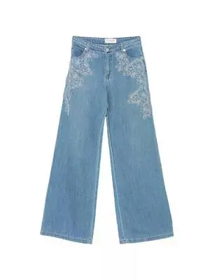 Ermanno Firenze Light Wash Bottoms For Women