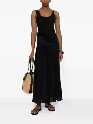 ERMANNO FIRENZE Floral Applique Top - Black
