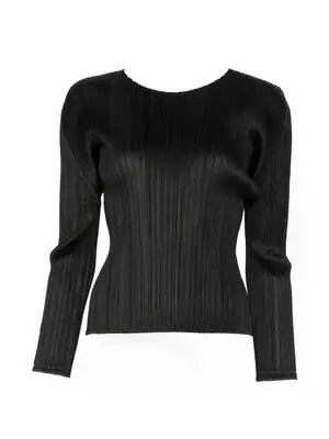 Issey Miyake Pleated Top - Black