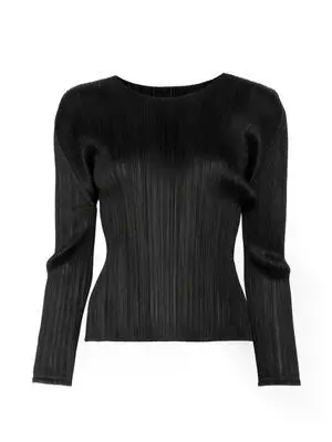 Issey Miyake Pleated Top - Black