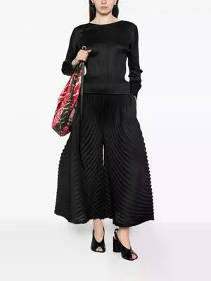 Issey Miyake Pleated Top - Black
