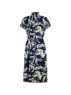 Shanghai Tang Floral-pattern Midi Dress - Blue