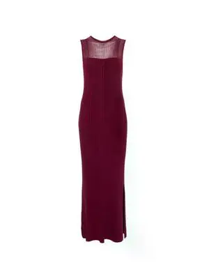 Eric Bompard Ribbed Maxi Dress - Purple