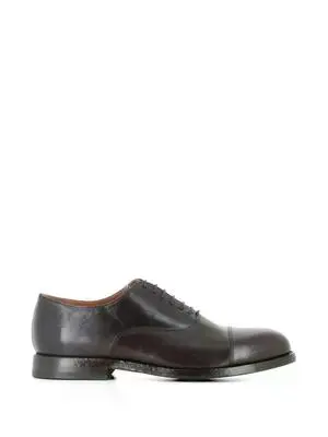 GREEN GEORGE Cap-toe Leather Oxford Shoes - Brown