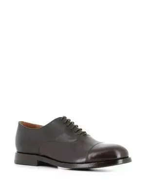 GREEN GEORGE Cap-toe Leather Oxford Shoes - Brown