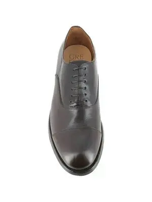 GREEN GEORGE Cap-toe Leather Oxford Shoes - Brown