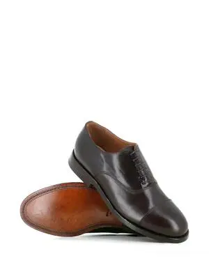 GREEN GEORGE Cap-toe Leather Oxford Shoes - Brown