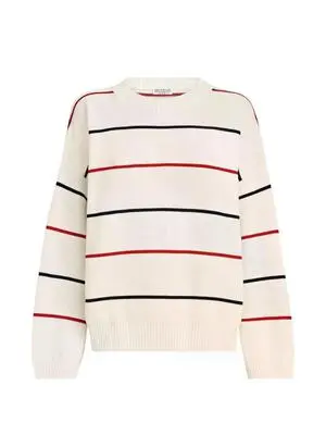 Brunello Cucinelli Cotton Striped Sweater - Neutrals