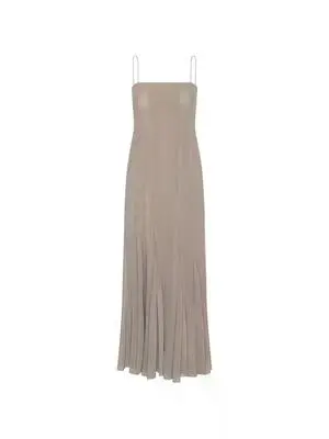 ROTATE BY BIRGER CHRISTENSEN Chiffon Maxi Strap Dress - Grey