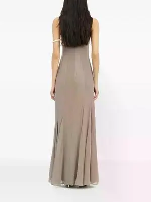 ROTATE BY BIRGER CHRISTENSEN Chiffon Maxi Strap Dress - Grey