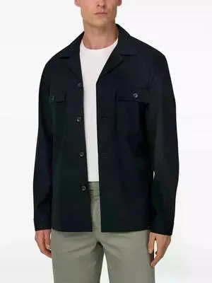 Boggi Milano Open-collar Overshirt - Blue
