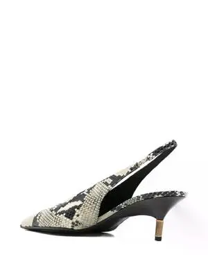 Khaite Bella Python-embossed Leather Pumps - Neutrals