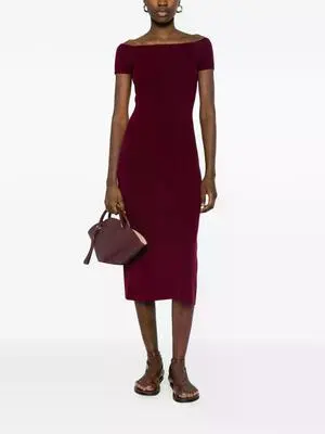 Eric Bompard Bardot Knitted Midi Dress