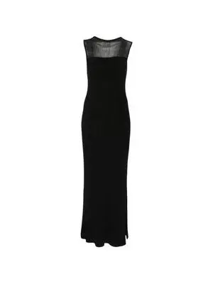 Eric Bompard Ribbed Maxi Dress - Black