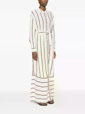 Eric Bompard Striped Maxi Shirt Dress