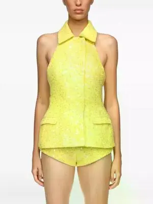 David Koma Sequin-embellished Tailored Vest Top