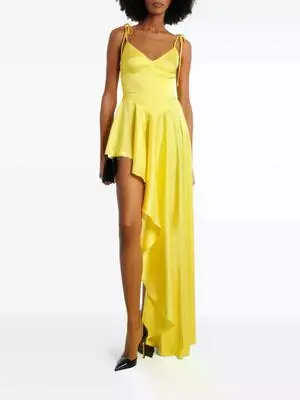 David Koma Draped Asymmetric Dress - Yellow