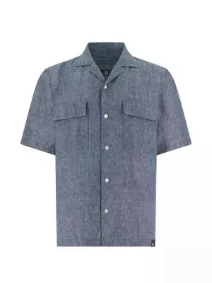 Boggi Milano Camp Collar Shirt - Blue