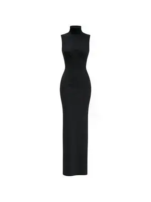 Sleeveless Turtleneck Maxi Dresses