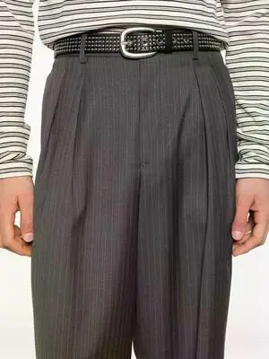 TONYWACK Striped Pleated Trousers
