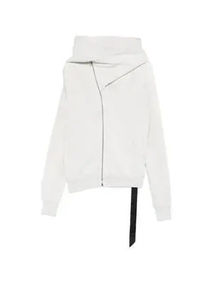 Rick Owens Asymmetric Zip-fastening Hoodie - Grey