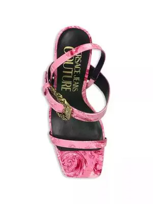 Versace Emily Buckle Heeled Sandals - Pink