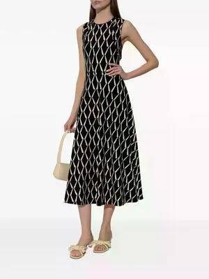 Max Mara Patterned Jersey Midi Dress