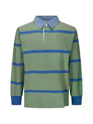 Gramicci Striped Polo Shirt - Green