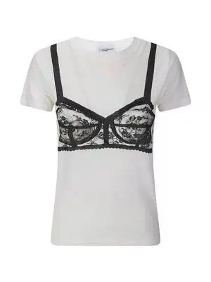 Vaquera Bra-print T-shirt - White