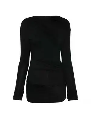 ENTIRE STUDIOS Draped Long-sleeve Top - Black