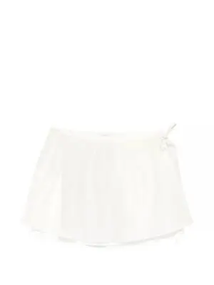 DUNST Drawstring Layered Mini Skirt - Neutrals