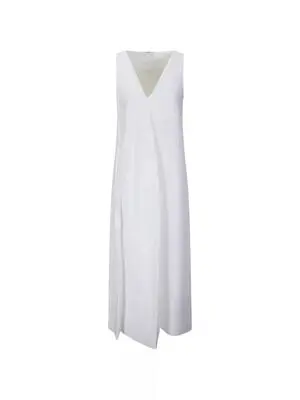 M.S.M MILANO V-neck Sleeveless Dress - White
