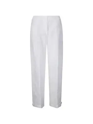M.S.M MILANO Straight-leg Linen Trousers - White
