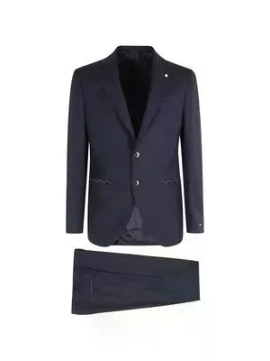 LUIGI BIANCHI MANTOVA Notched Lapels Suit - Blue