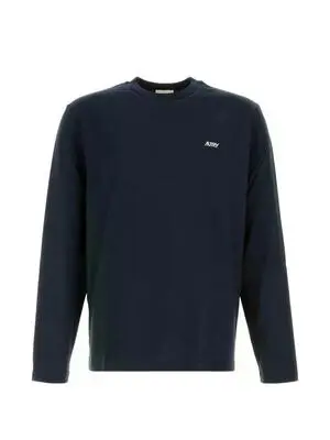 AUTRY Long-sleeve Logo-embroidered T-shirt - Blue
