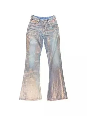 Acne Studios Fitted Glitter Bell-Bottom Trousers Blue