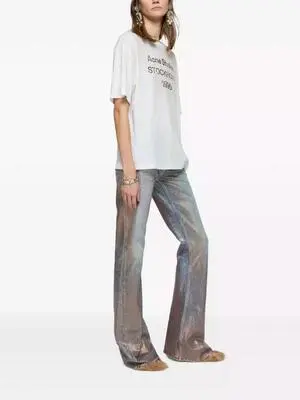 Acne Studios Fitted Glitter Bell-bottom Trousers - Blue