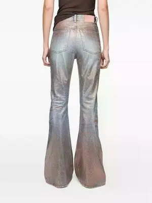 Acne Studios Fitted Glitter Bell-bottom Trousers - Blue