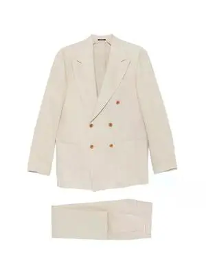 SARTORIO NAPOLI Long-sleeve Double-breasted Suit - Neutrals