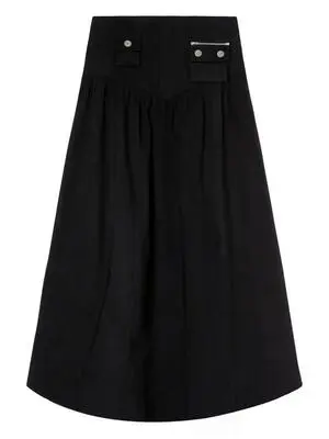 GANNI Pocket-detail Skirt - Black