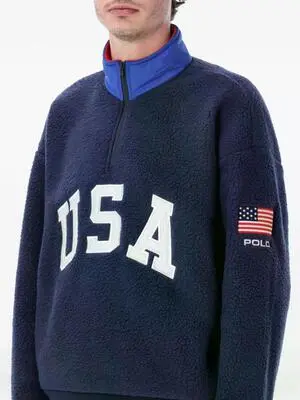 Polo Ralph Lauren Zipped Flag Sweater - Blue