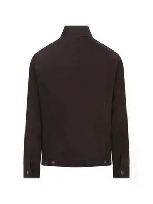 Canali Button Zip Lambskin Jacket