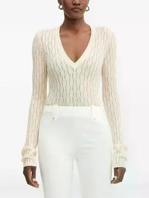 Patrizia Pepe V-neck Sweater - Neutrals