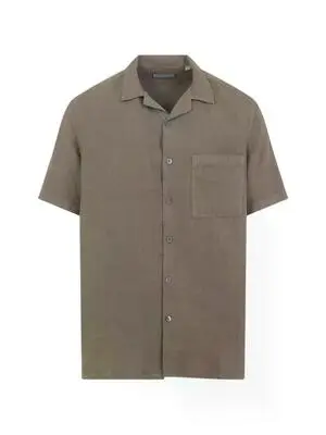 Canali Pocket Linen Shirt - Brown