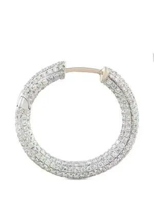 LB EXCLUSIVE Diamond Hoop Earrings - Silver