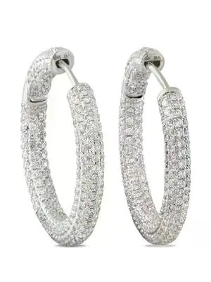 LB EXCLUSIVE Diamond Hoop Earrings - Silver