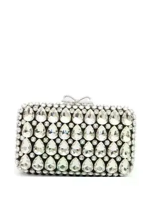 SELF-PORTRAIT Crystal-embellishment Clutch Bag - Black